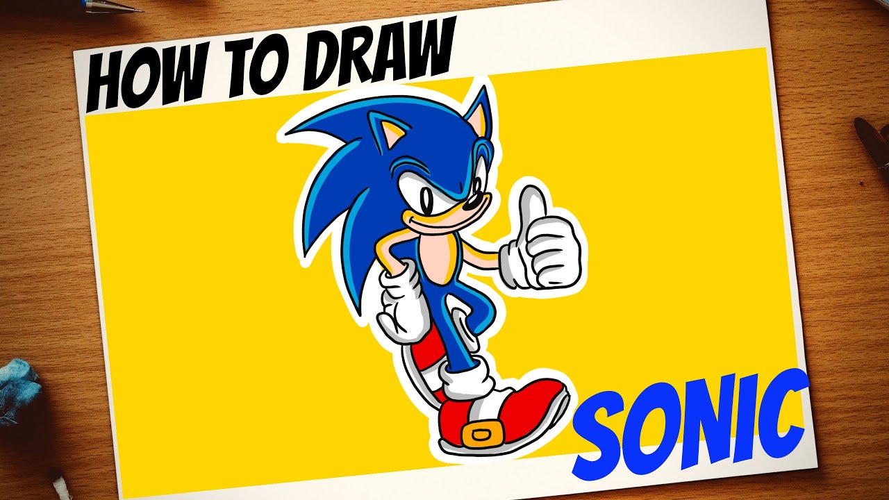 Draw Sonic | How to draw Sonic the Hedgehog | Nintendo Cartoon ...