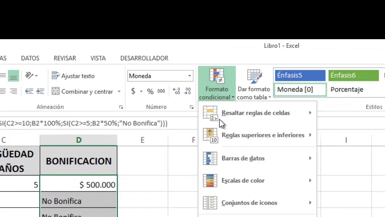 FUNCION SI ANIDADA EJERCICIO PRACTICO - YouTube