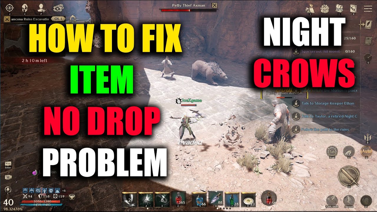 Night Crows How to Fix Item No Drop Problem - YouTube