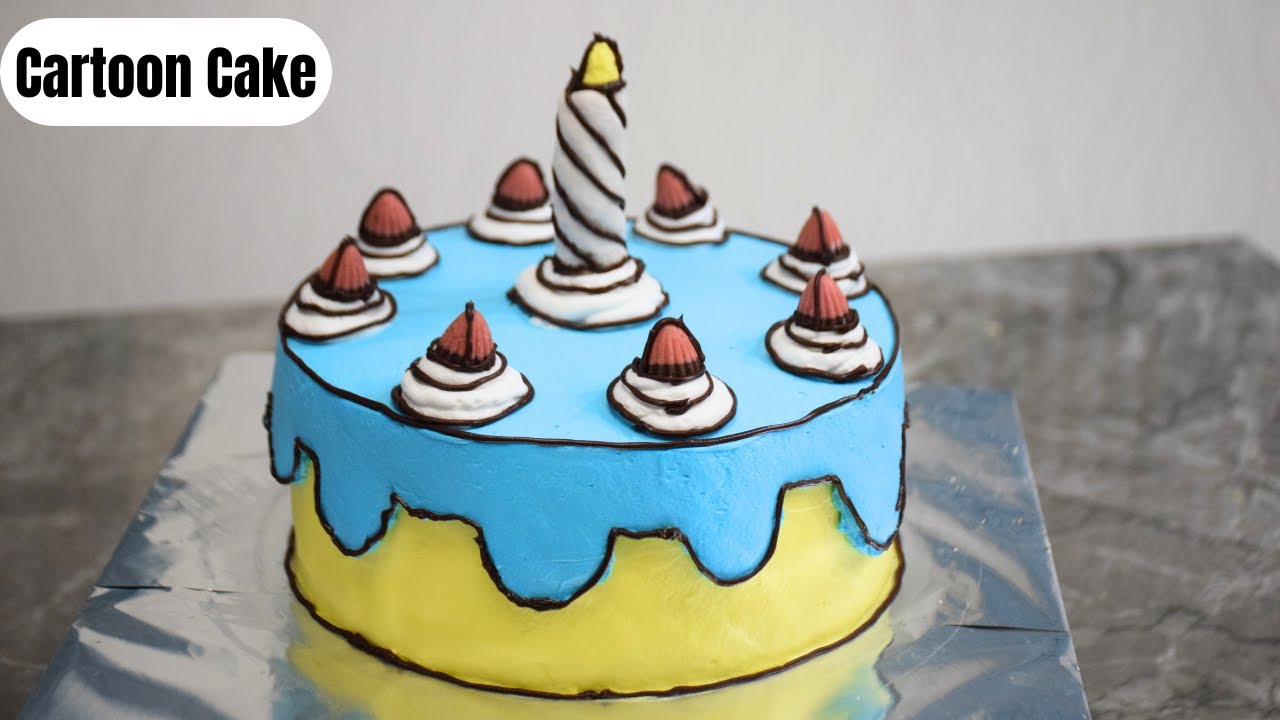 Cartoon Cake | Whipped Cream Cartoon Cake | How to make Cartoon cake ...
