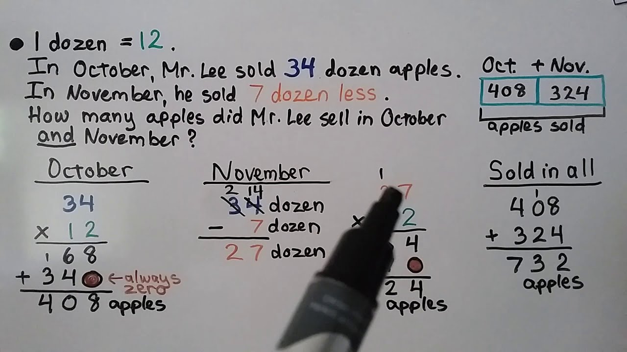 4th Grade Math 3.7, Word Problem Solving, Multiply 2-digit Numbers ...