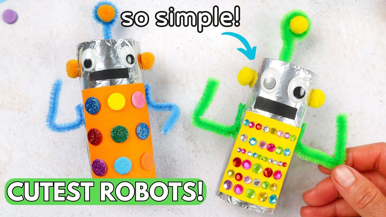 The Cutest ROBOT TOILET PAPER Craft - YouTube