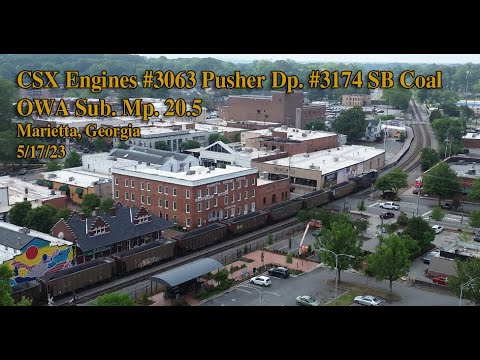 CSX Engines #3063 SB Loaded Coal, Pusher Dp #3174 Marietta, Georgia 5 ...