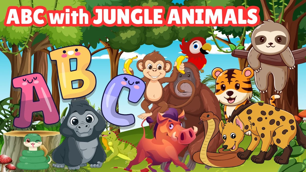 Learn the ALPHABET with JUNGLE ANIMALS + FUN FACTS | Toddler Learning ...