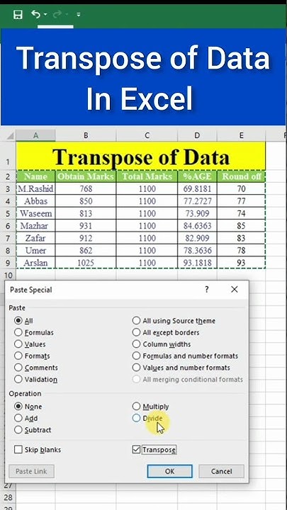 Transpose in Excel | Excel tips and tricks 😱 #exceltricks #exceltips #shorts - YouTube