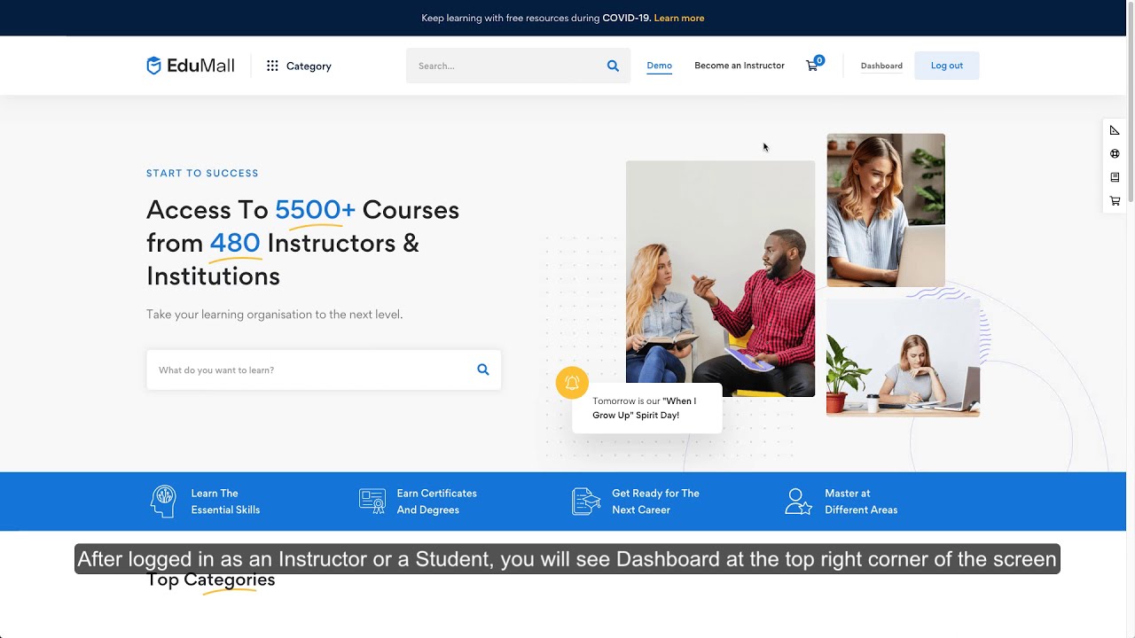 EduMall - Instructor and Student Dashboard - YouTube