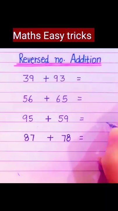 Reversed No. Addition l Maths Easy tricks l #maths #mathstricks #addition #shorts #viral - YouTube