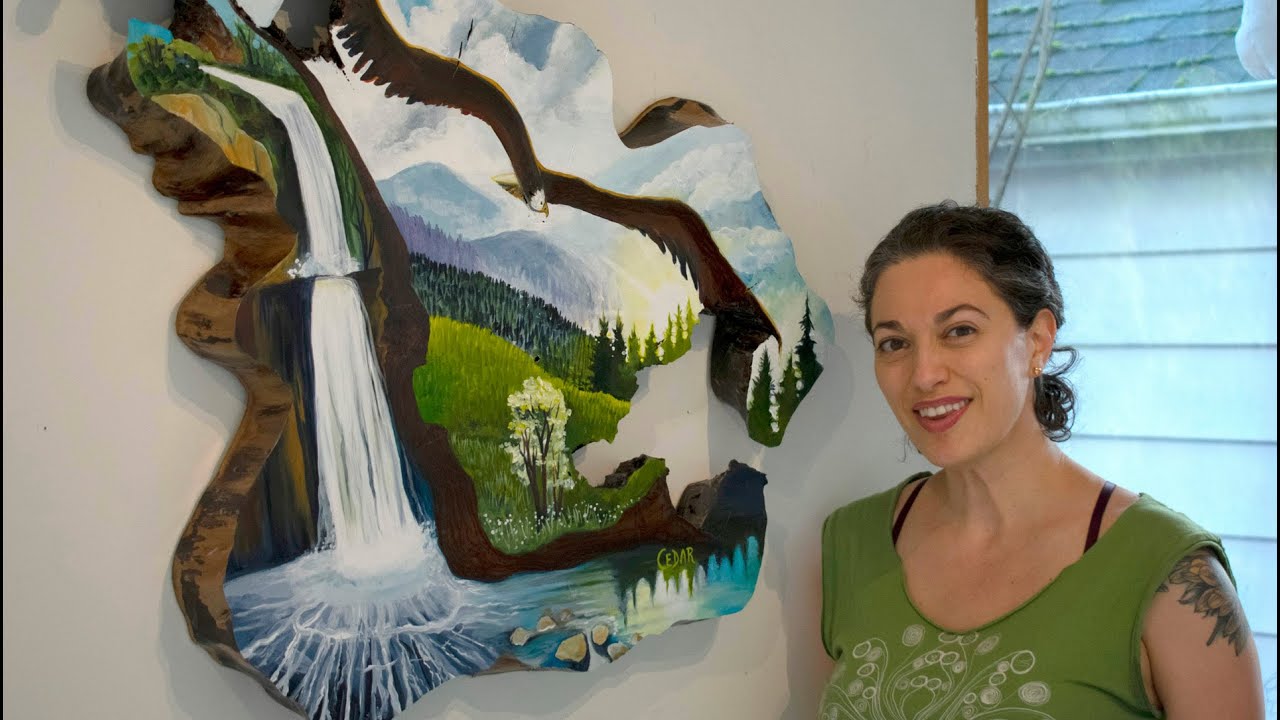 Priming a live edge slab for painting - YouTube