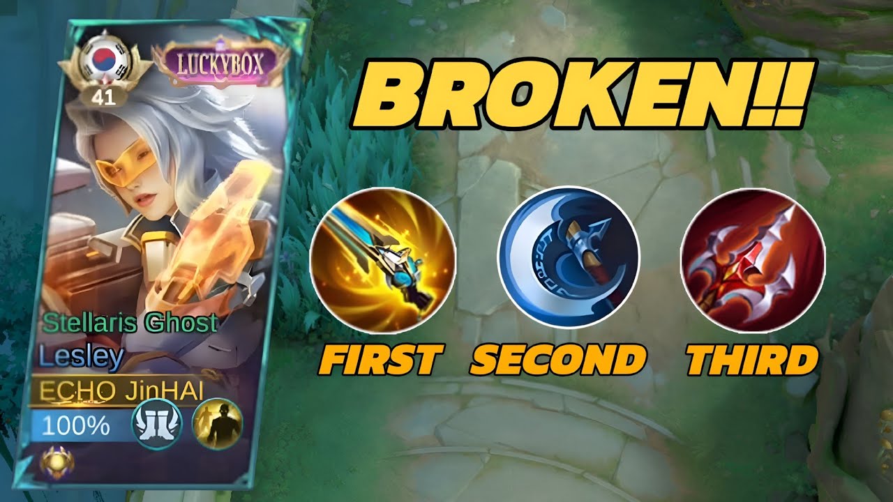 LESLY NEW BROKEN BUILD NEW ONE SHOT BUILD AND EMBLEM SET IN SOLO RANK ...