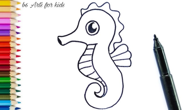 How To Draw A Seahorse Step By Step For Kids
