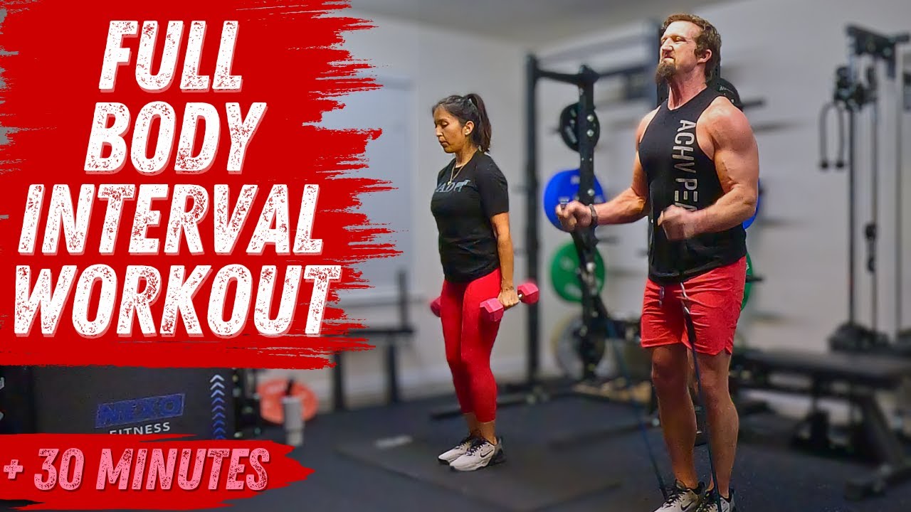 Full Body Interval Workout - 30 Minutes - Dumbbells or Resistance Bands ...