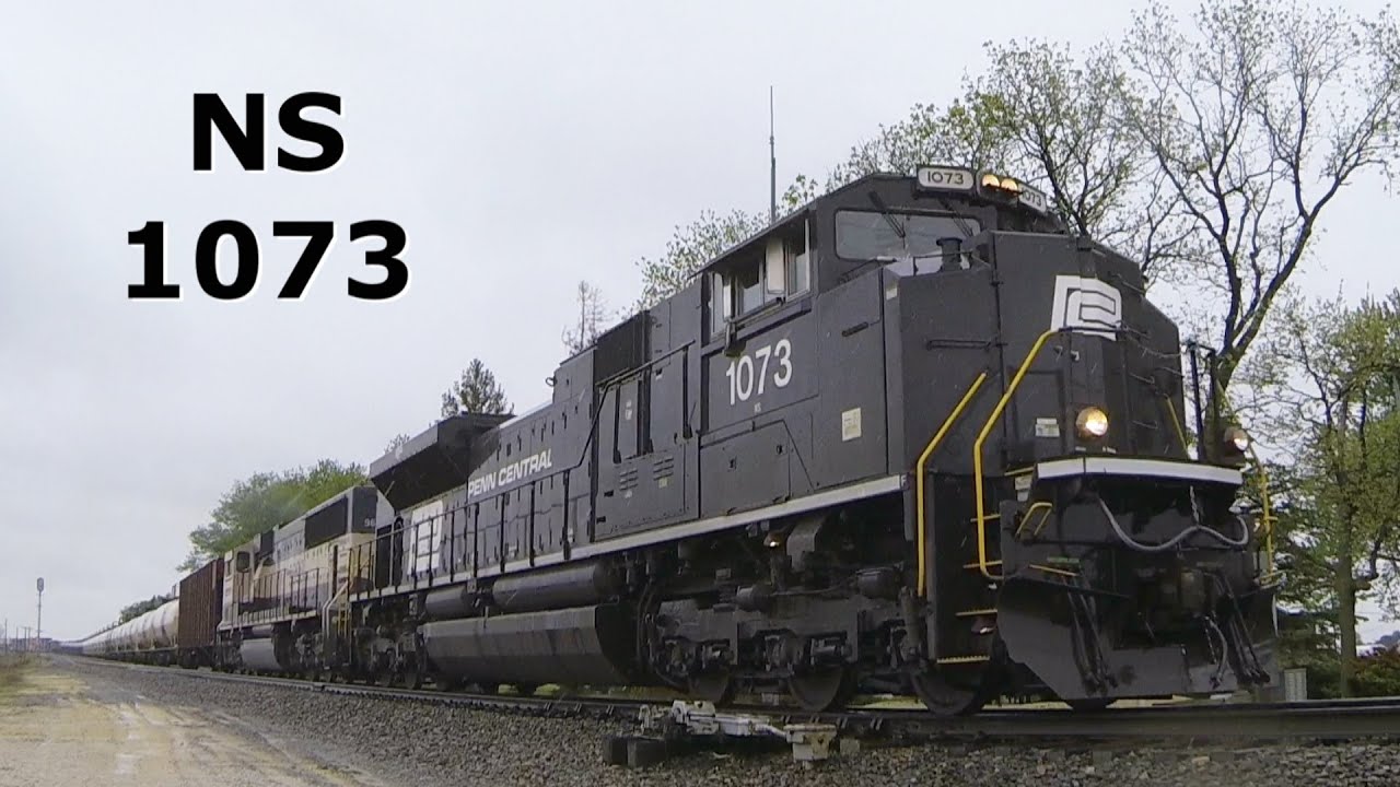 NS 1073 East, the Penn Central Heritage Engine, Wide View on 5-16-2014 - YouTube