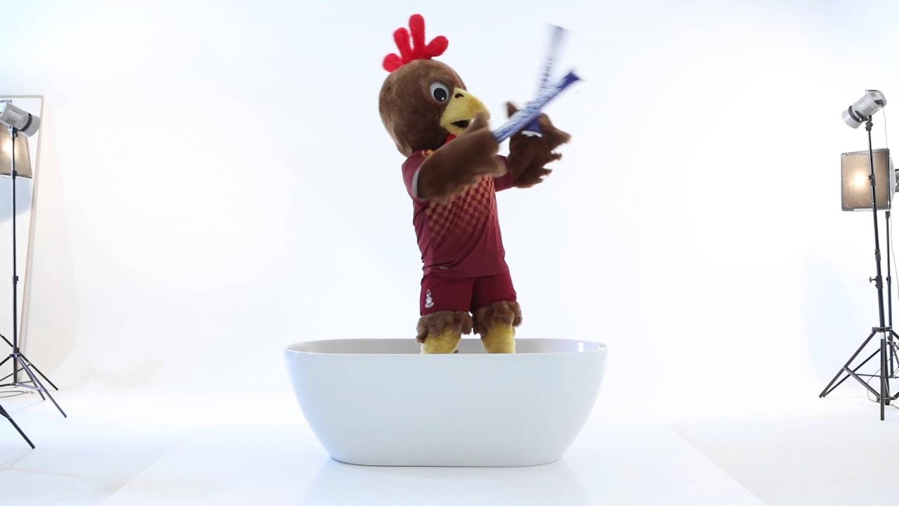 Billy Bantam the Bradford City AFC mascot and Frontline Bathrooms - YouTube