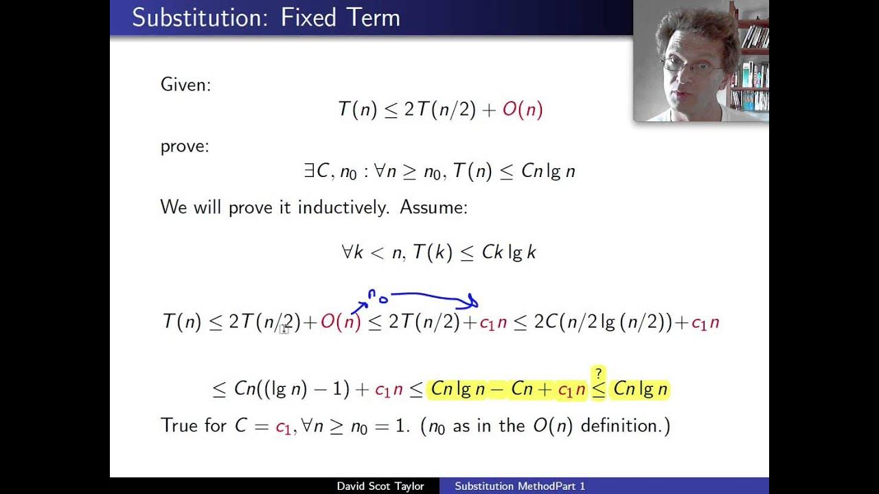 Recurrence Relations: Substitution Method Part 1 (Link to improved version in comments) - YouTube