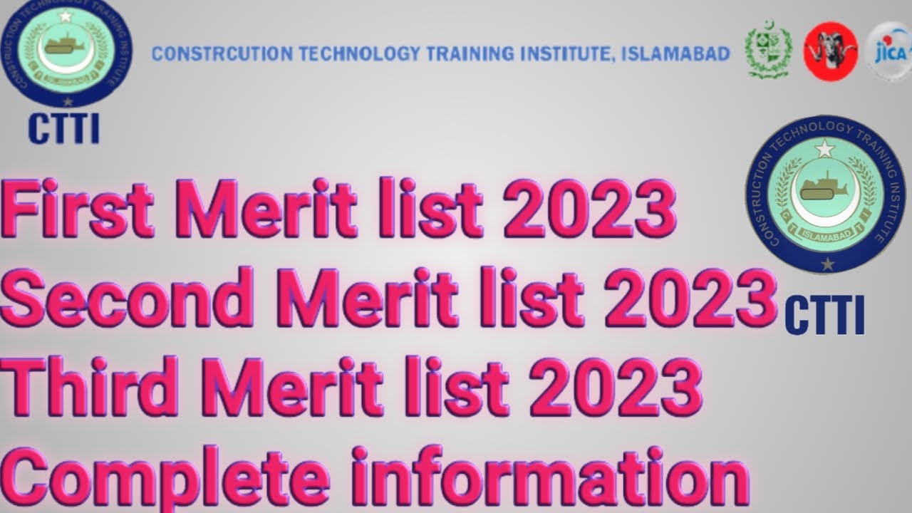 CTTI College first second & third merit list 2023 | Ctti merit list ...