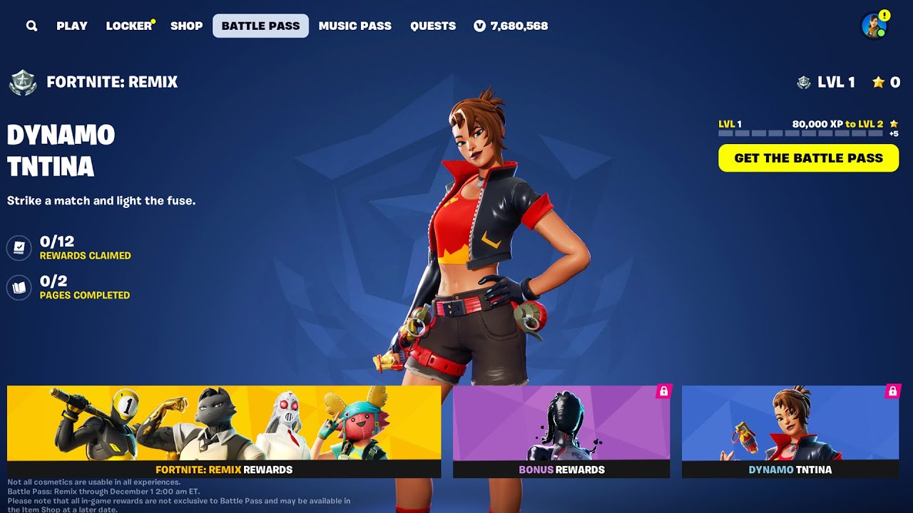 Fortnite Chapter 2 Remix Battle Pass Showcase! - YouTube