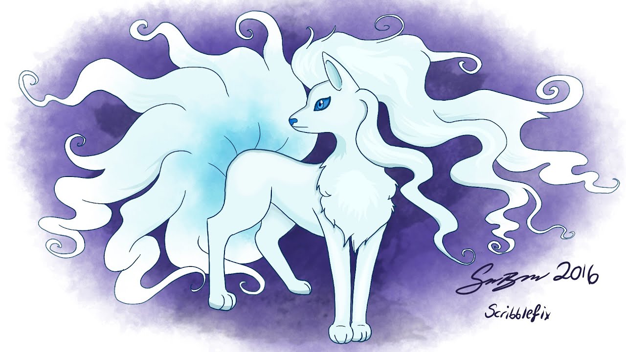 Alola Form Ninetails Pokemon Sun & Moon - Drawing - YouTube