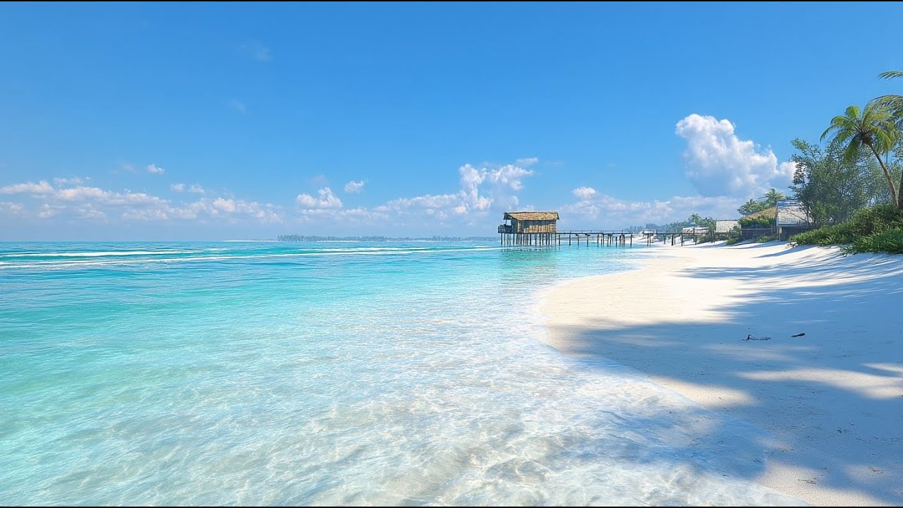 Maldives Ocean Bliss 🌊 | Relaxing Beach Sounds & Crystal Clear Waters ...