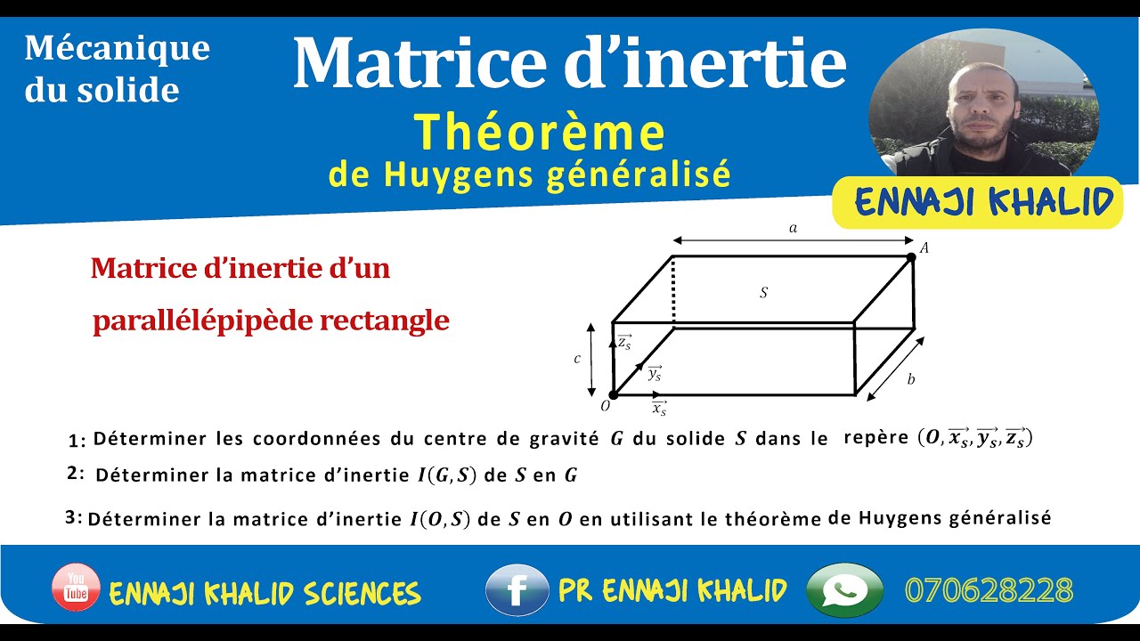 Théorème de Huygens généralisé application Mécanique de solide - YouTube