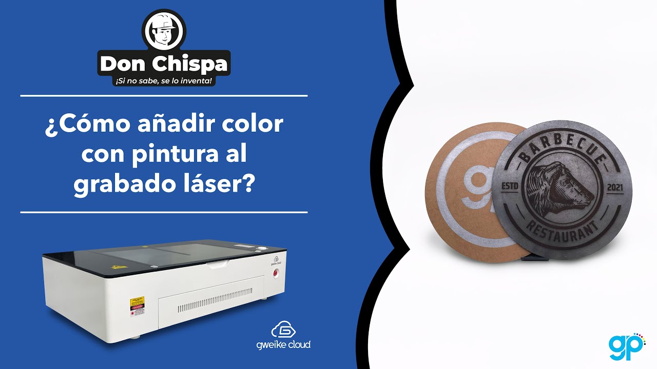 ¿Cómo añadir color con pintura al grabado láser? - YouTube