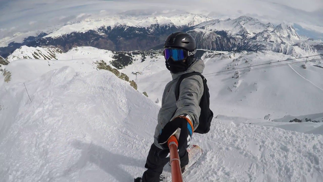 5cms powder? Let's go ! Snowboard Courchevel - YouTube