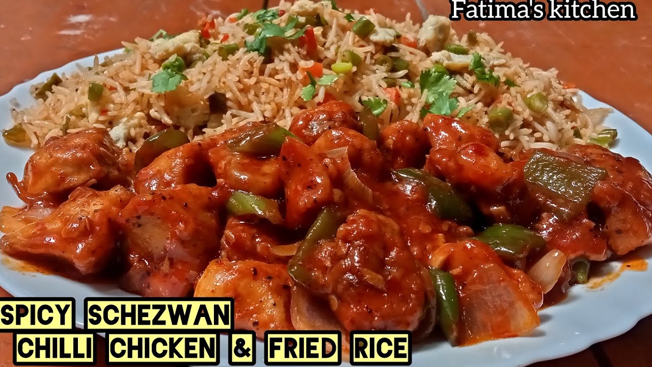 Kolkata Restaurant style spicy Schezwan chilli chicken & schezwan fried ...