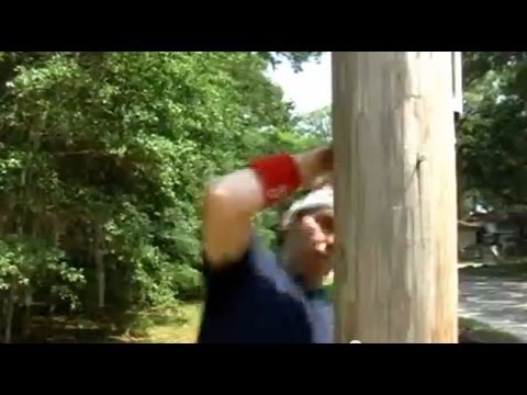 RUNS INTO TELEPHONE POLE! - YouTube