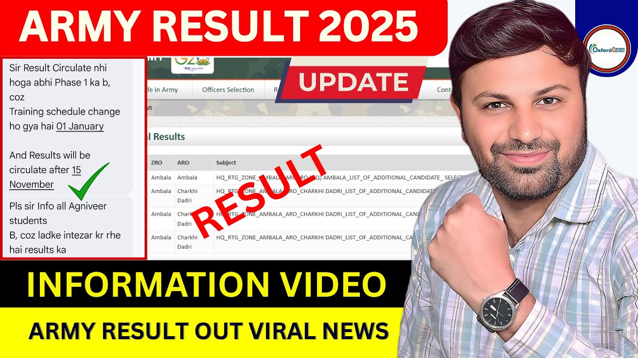 Big Update🥰 Army Phase 1st Result viral news | army final result 2025 ...