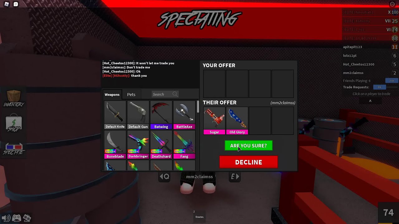 Getting rare godlys for free in mm2!! - YouTube