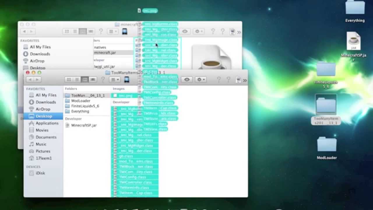 Minecraft how to install finite liquid mod for 1.2.5 (MAC) - YouTube