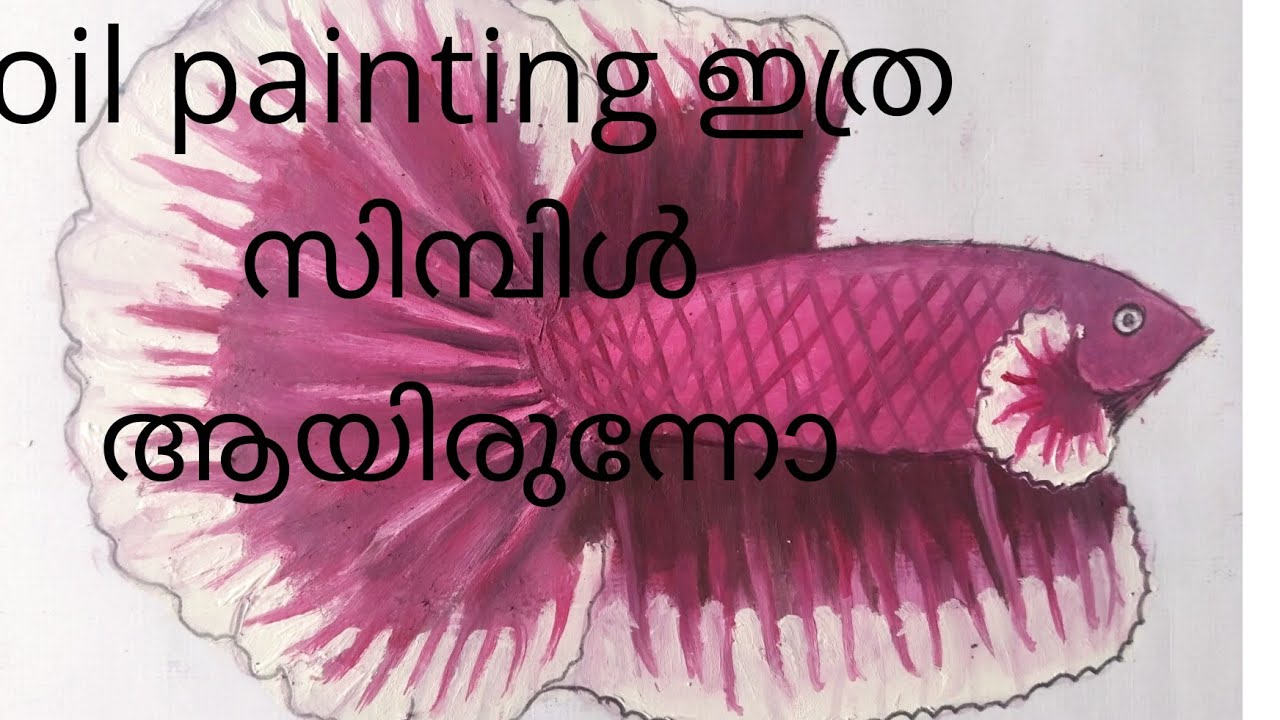 How to draw oil painting of fighter fish - YouTube
