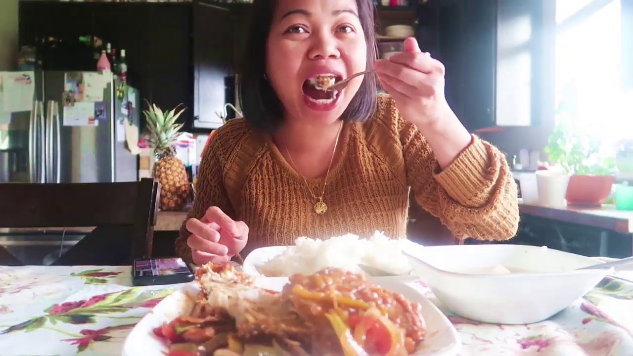 NAHULI KO C MISTER NA MAY KA TEXT? GALIT? /MUKBANG LEFTOVER ESCABECHE ...