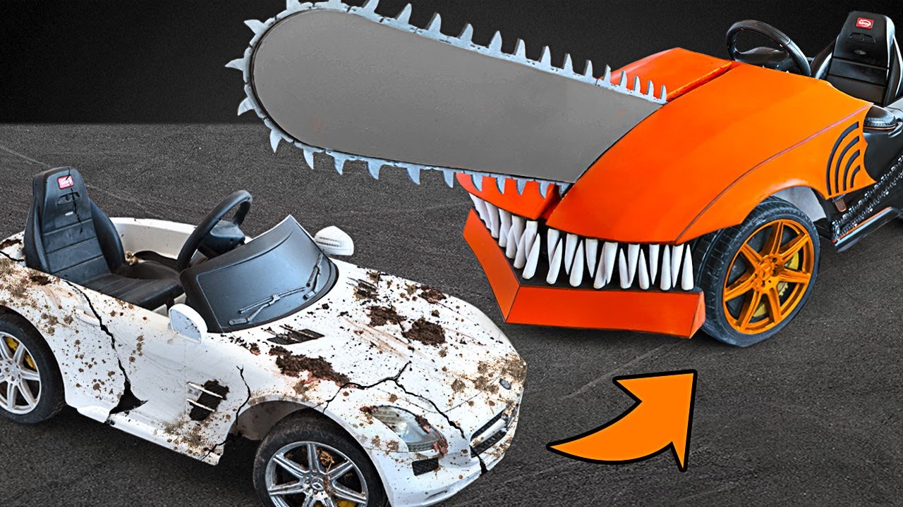I made a Chainsaw Man's Car out of an Old Mercedes - YouTube