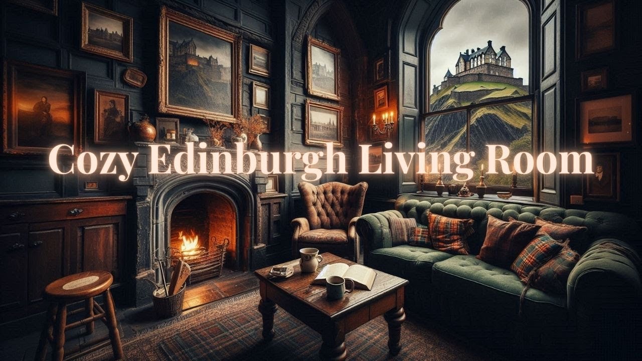 Rainy Day by the Fireplace | Cozy Edinburgh Living Room | Edinburgh ...