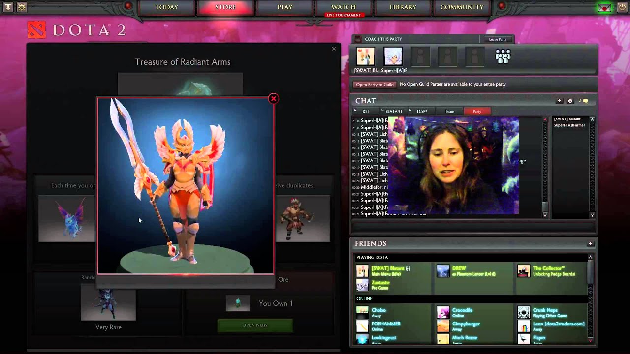 Dota 2 - Treasure of Radiant Arms and Treasure of Dire Arms Unbox (just ...