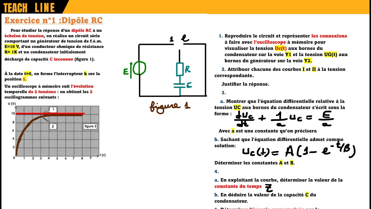 [Extrait live ] :Dipôle RC /correction exercice - YouTube