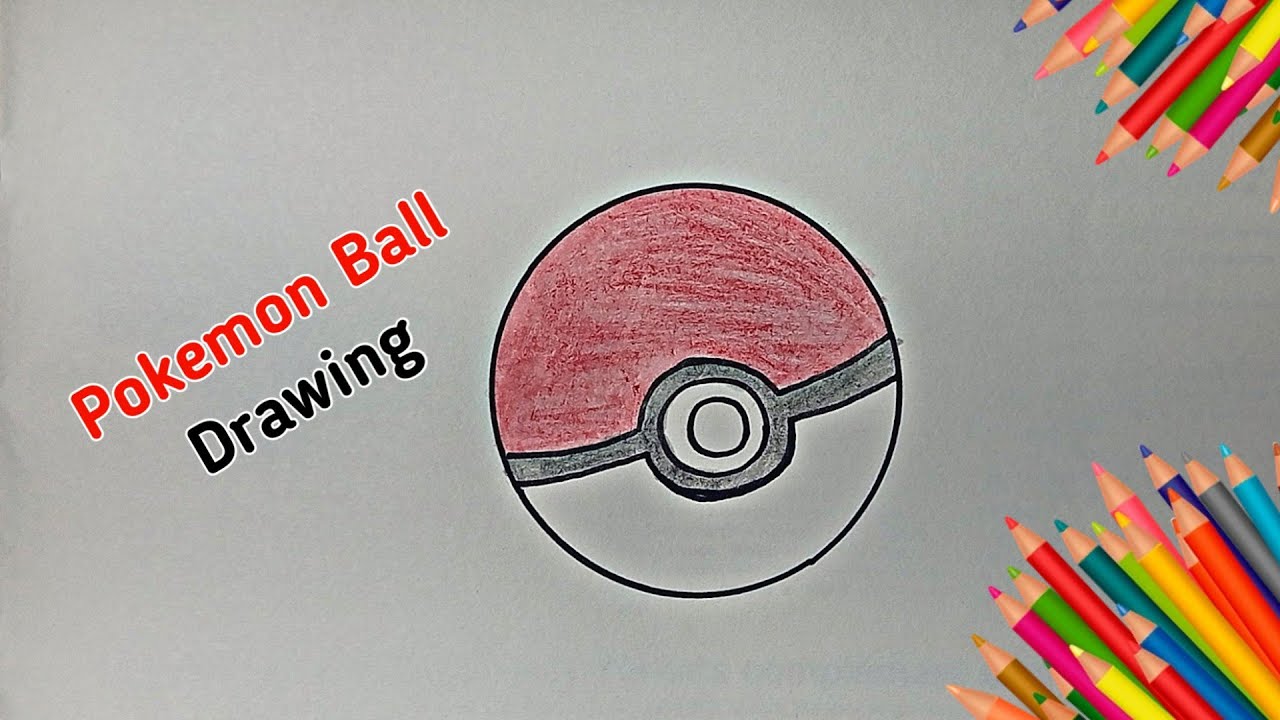 How To A Draw Pokemon Ball Easy || Pokemon Ball #drawing #arbaig # ...