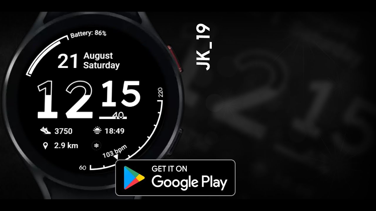 JK_19 Digital Hourglas [Multilingual Multicolor] Watch Face WEAR OS ...