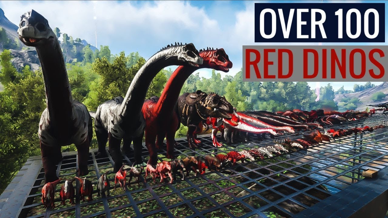 MASSIVE RED DINO COLLECTION! [EXTINCTION CHRONICLES] Ark: Survival ...