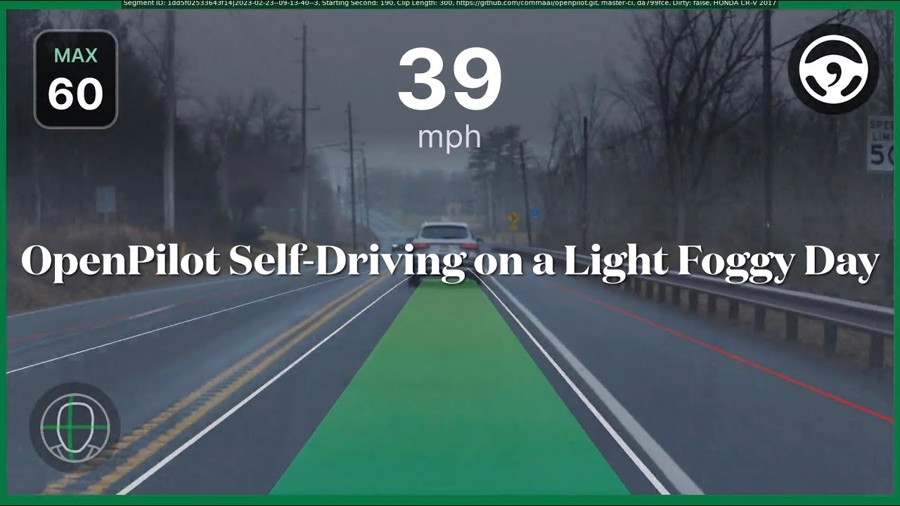OpenPilot Self-Driving on a Light Foggy Day (Honda CRV) - YouTube