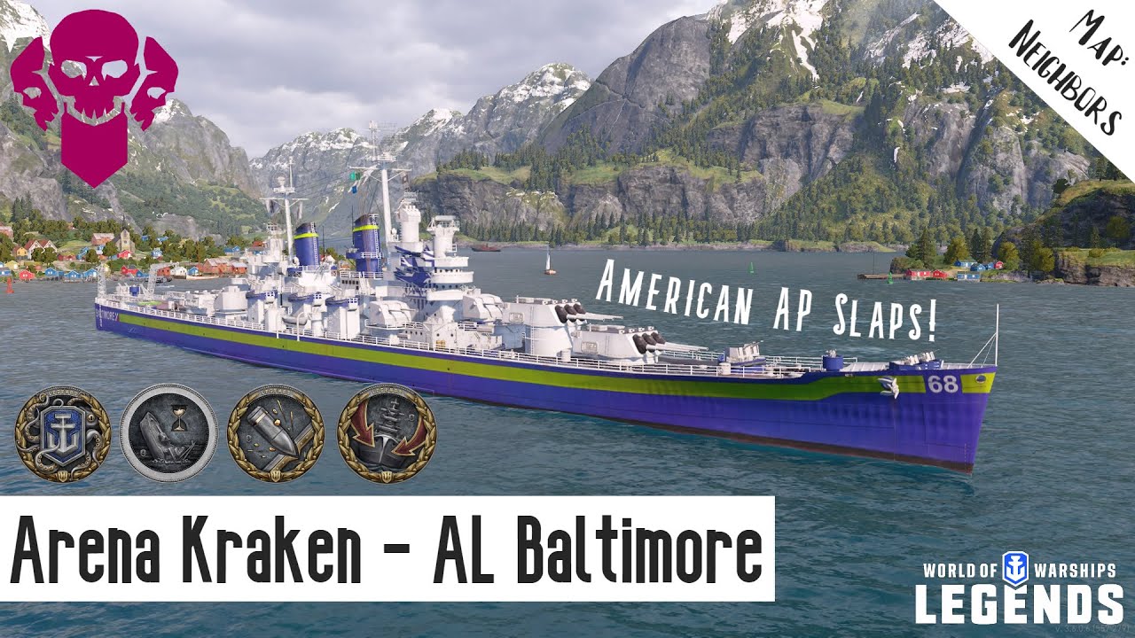 Azur Lane Baltimore | Arena Kraken | World of Warships: Legends - YouTube