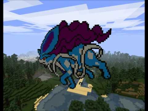 Pixel Art Suicune In Minecraft - YouTube