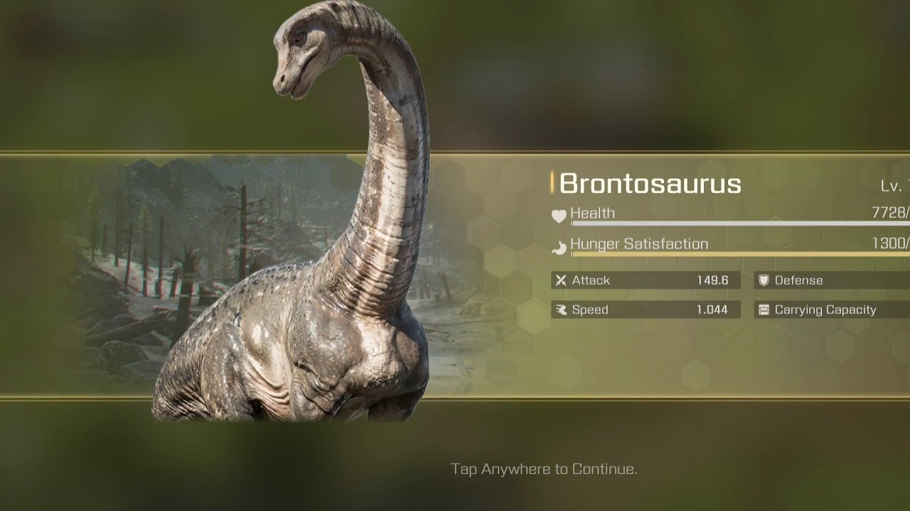 Jurassic island - Taming Brontosaurus lvl 20 - YouTube