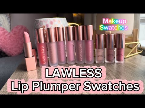 LAWLESS LIP GLOSS Forget The Filler Lip Plumping Gloss Swatches 🐧 #sephora #lipplumper #lawless 