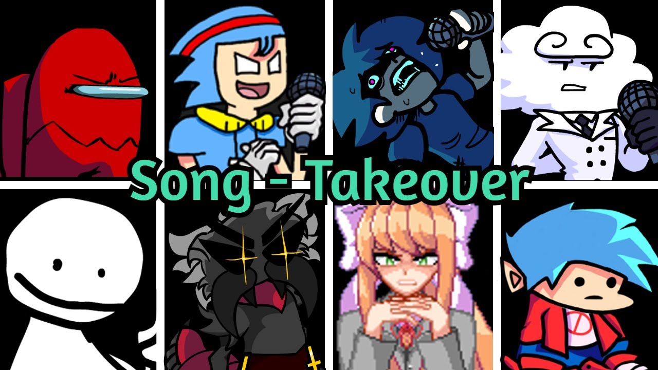 FNF : Takeover - SONG (Pero cada turno lo canta un nuevo personaje ...
