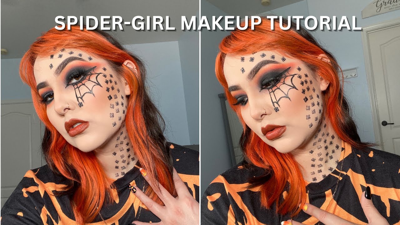 SPIDER- GIRL MAKEUP TUTORIAL | EASY TO FOLLOW HALLOWEEN MAKEUP - YouTube