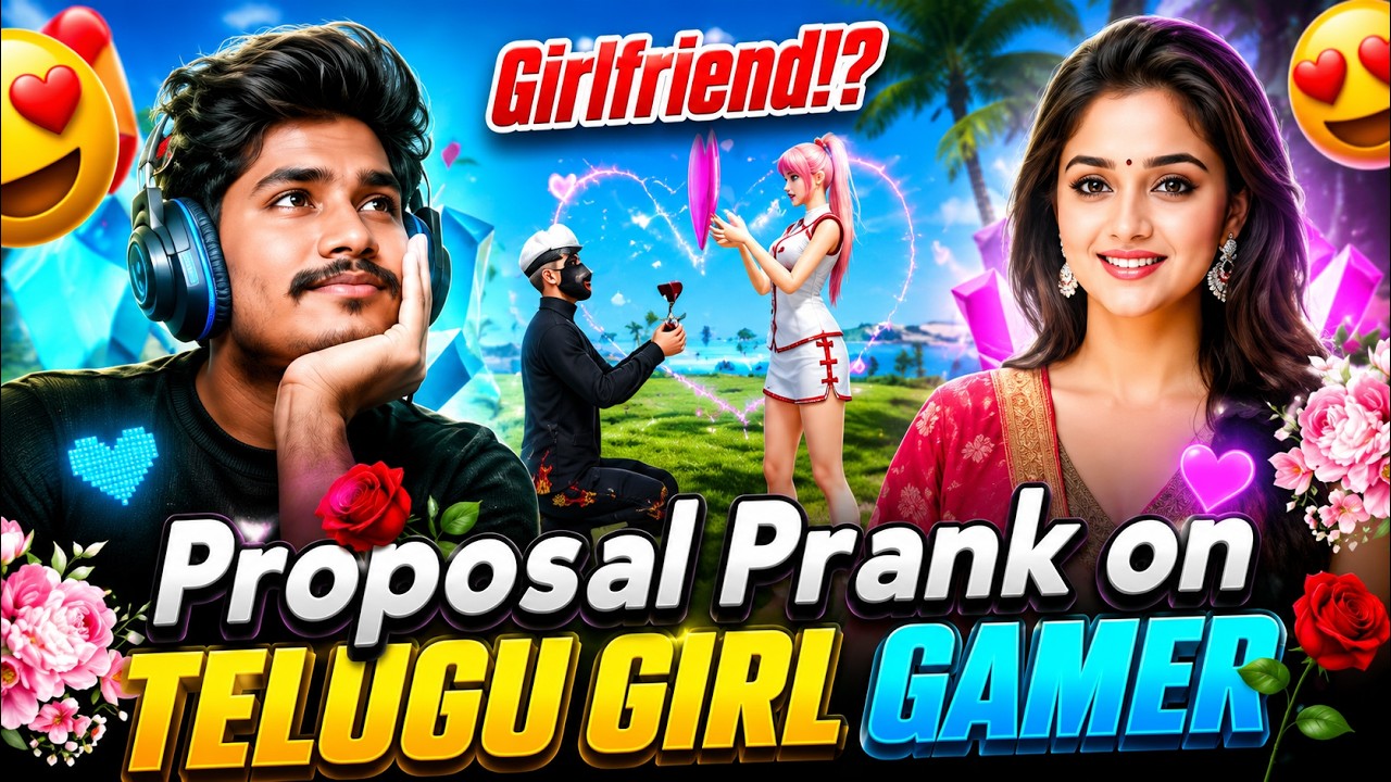 PROPOSAL PRANK😨 ON |😍TELUGU CUTE GIRL💕 GAMER | 🤬| FREE FIRE IN TELUGU ...
