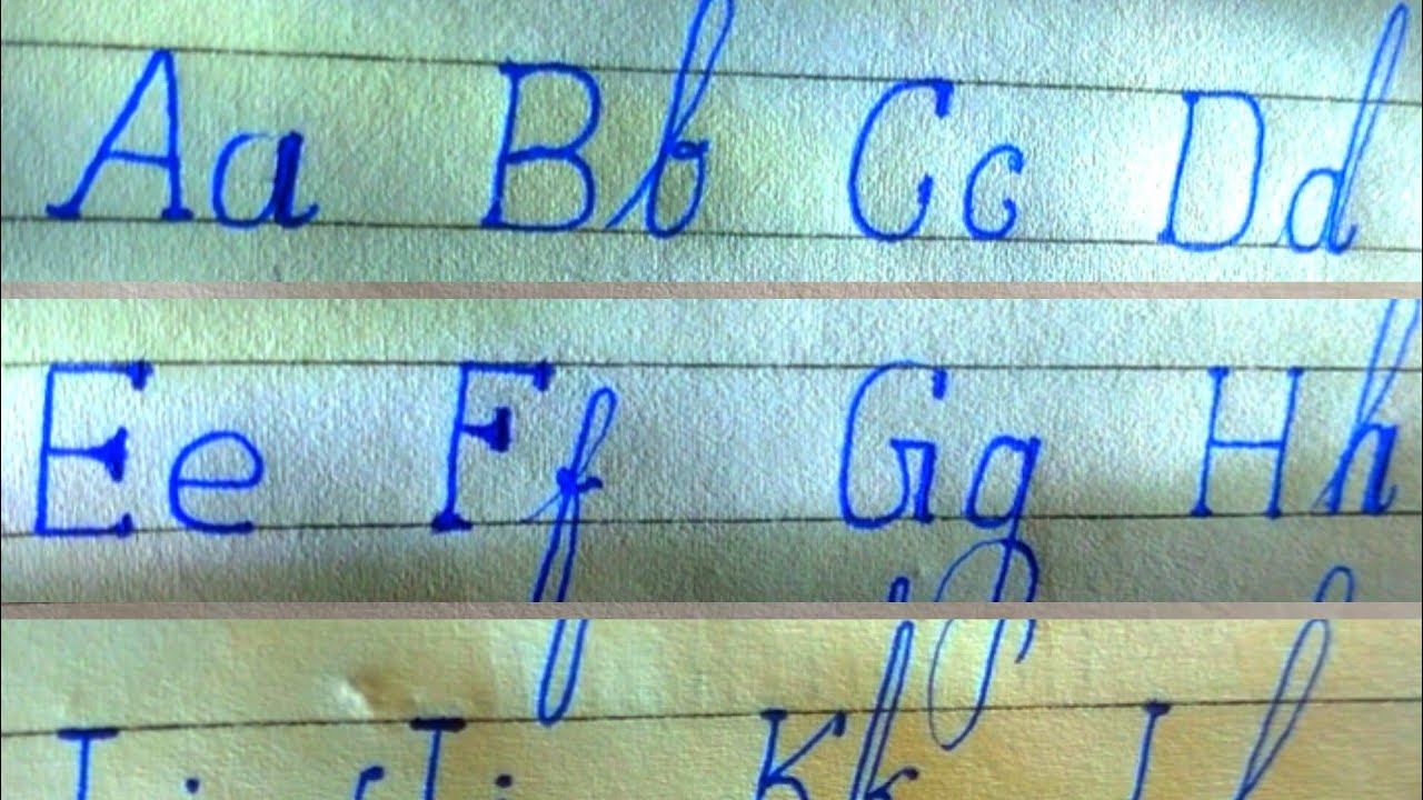 How to write English capital and small letters || Cursive writing a to ...