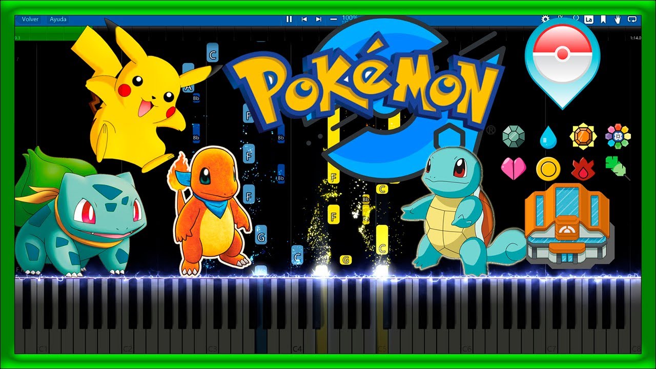Pokemon ⚡ Gym Theme Song 🎮 [Reactive Visualizer] (PIANO TUTORIAL) 🎹 #19 ...