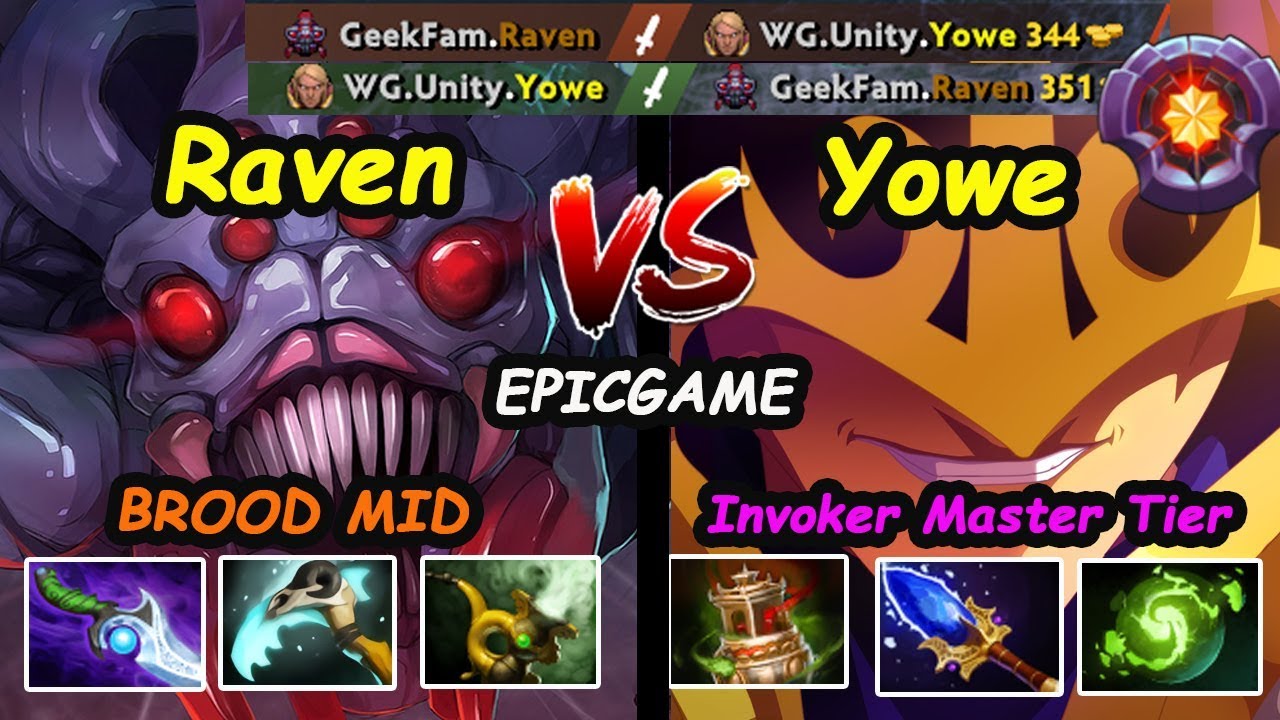 Raven [Broodmother] MID vs Yowe [Invoker] Master Tier Epicgame Dota 2 7 ...